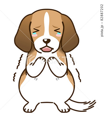 Cartoon Sad Beagles Face